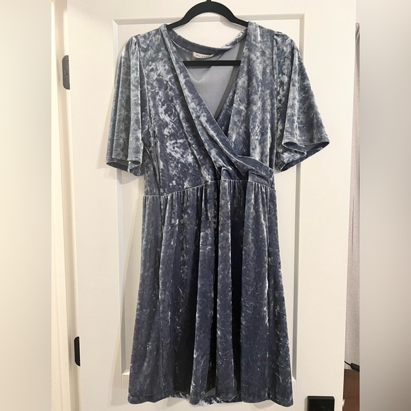 tea n rose | Dresses | Velvet Light Blue Dress | Poshmark